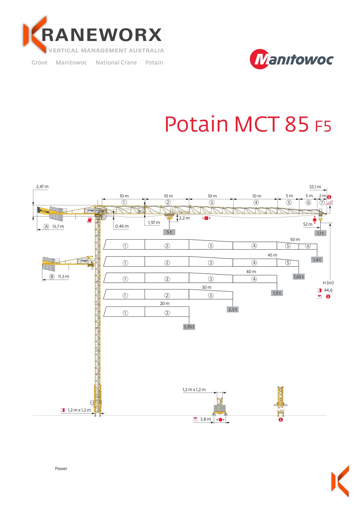 Cẩu tháp Potain MCT85 - Cẩu Tháp, vận thăng-Tân Kiến Tạo
